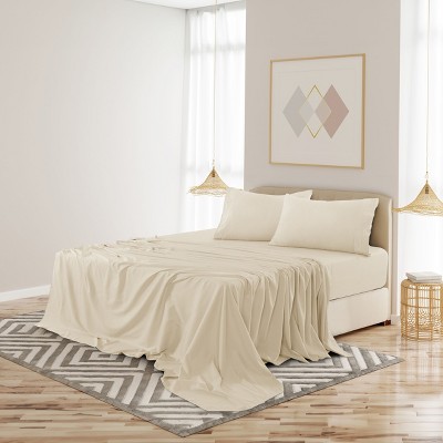 Twin Xl Sheet Set 3 Piece Soft Microfiber Solid Bed Sheets - Vanilla ...