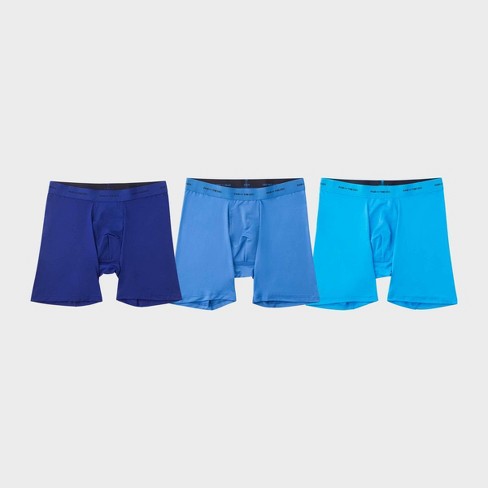 Pair Of Thieves Men's Quick Dry Long Leg Boxer Briefs 3pk - Blue L : Target