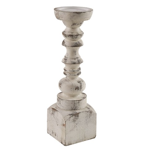 Park Designs Brighton Wood Candlestick 15" - White : Target