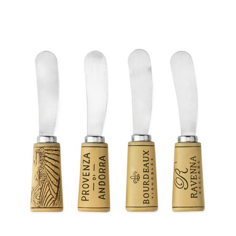 Twine Cork Handle Cheese Spreaders Knives Set - Appetizer Serving ...