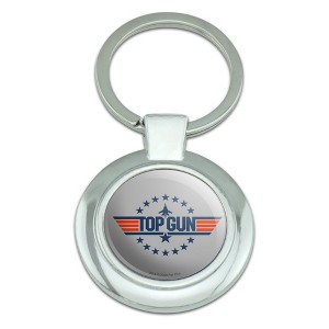 Top Gun Star Logo Keychain Classy Round Chrome Plated Metal : Target