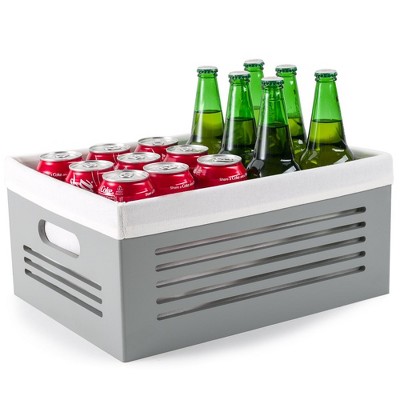 Creative Scents Wooden Gray Storage Bins - Large : Target