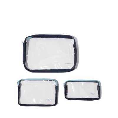Baggallini Clear Travel Pouches 3 Piece Set Cosmetic Toiletry Bags ...