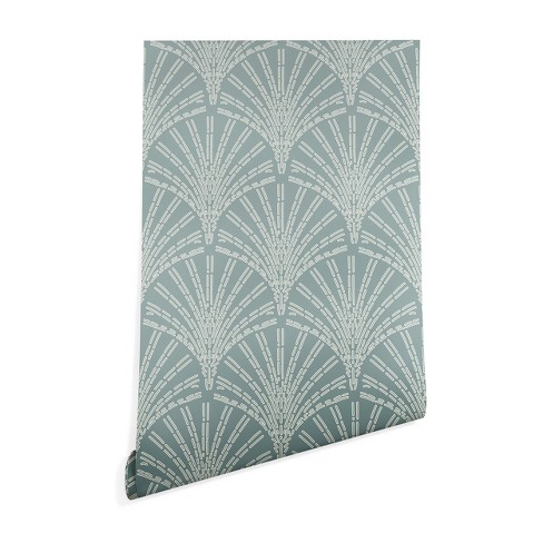 Iveta Abolina Scallop Fan Teal 2'x8' Wallpaper - Deny Designs : Target