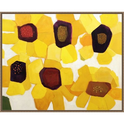 Amanti Art Six Sunflowers By Anne Becker Canvas Wall Art Print Framed ...