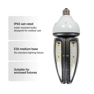 4500 Lumen Led Cob Bulb E26 Ip65 5k Lumen Tough : Target