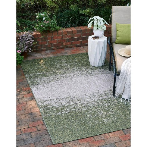 Unique Loom 8' 0 X 11' 4 Rectangle Indoor/outdoor Modern Green Area Rug ...
