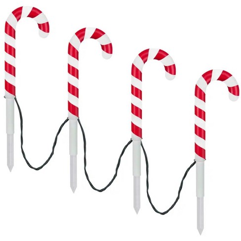 Gemmy Lightshow Colormotion Candy Canes Pathway Markers White 4-piece 7 ...