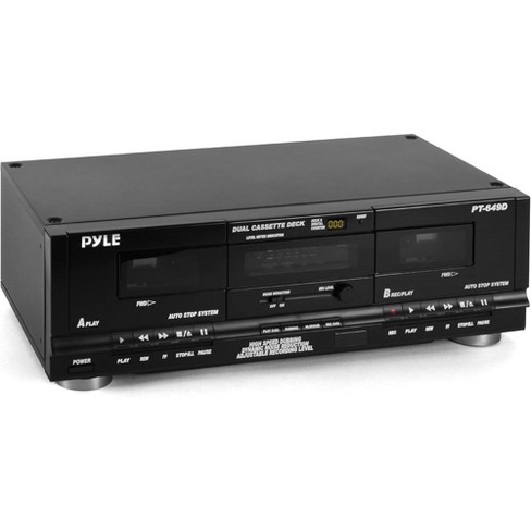 Pyle Dual Cassette Deck With Recording Ability, High-speed Dubbing, And ...