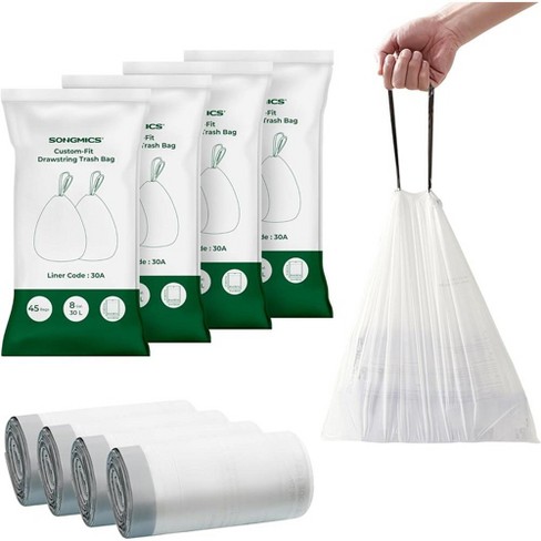 Songmics Trash Bags For 8-gallon (30l) Trash Cans, Drawstring Kitchen ...