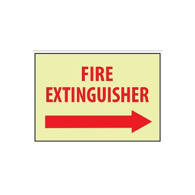 National Marker Fire Fire Extinguisher Right Arrow 10x14 Adhesive ...