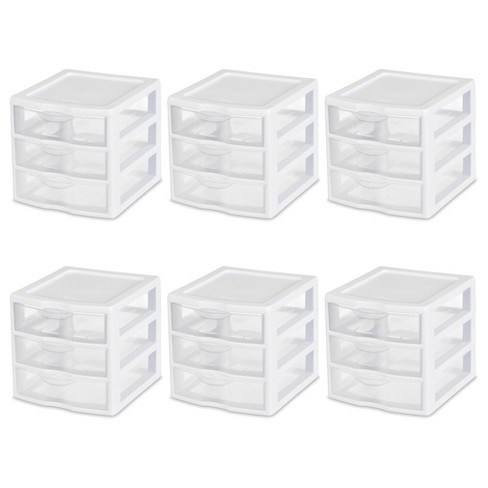 Sterilite Small 3 Drawer Desktop Storage Unit, Tabletop Organizer For ...