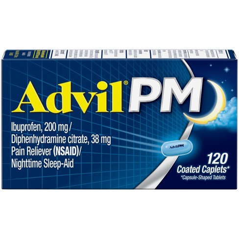 Advil Pm Pain Reliever/nighttime Sleep Aid Caplets - Ibuprofen (nsaid ...