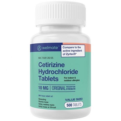 Welmate 24 Hour Allergy Relief Tablets - Cetirizine Hcl 10mg 500ct : Target