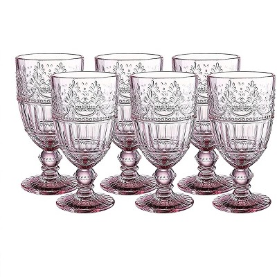 Elle Decor Vintage Winery Goblets, Set Of 4, Color Tint Glassware Set ...