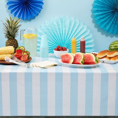Blue Panda Plastic 3 Pack Beach Themed Table Cover & Disposable ...