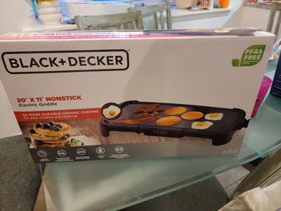 Black+decker 20" Family-sized Electric Griddle Black: Nonstick ...