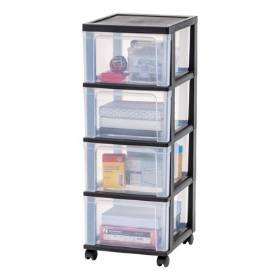 Iris 4 Drawer Storage Cart With Organizer Top : Target