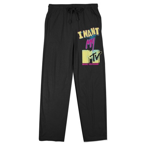 Mtv "i Want My Mtv" Women's Black Lounge Pajama Pants : Target
