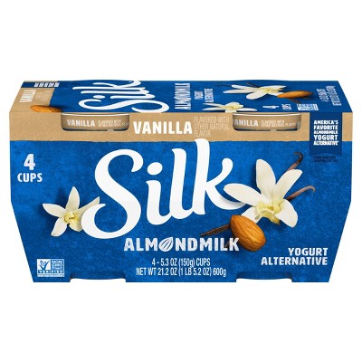 Silk Vanilla Almond Milk Yogurt Alternative - 4ct/5.3oz Cups : Target