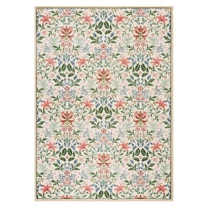 EVERWASH Haven Vintage Floral Washable Area Rug, Ivory, 8'X10' : Target