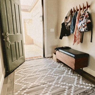 5'x7' Check Diamonds Outdoor Rug Tan - Threshold™ : Target