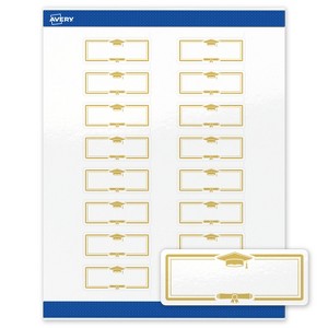 Avery® Glossy 1" x 2-5/8" Labels, Gold Graduation Cap, 160ct : Target