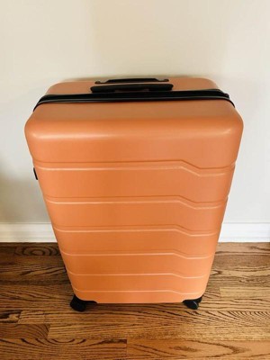 Hardside Large Checked Suitcase Pink - Open Story™ : Target