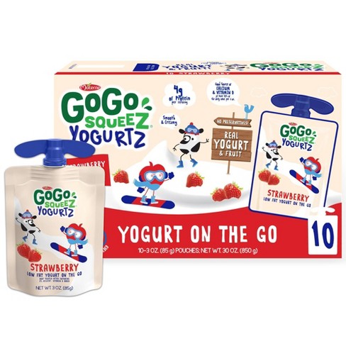 Gogo Squeez Kids' Yogurtz, Strawberry - 30oz/10ct : Target