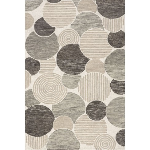 Nuloom Zora Contemporary Pebbles Wool Area Rug, 5' X 8', Beige : Target