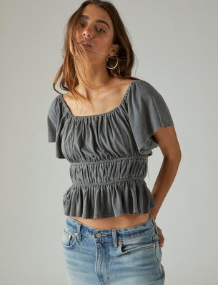Lucky Brand Women's Lace Up Back Top : Target