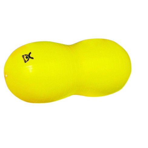Cando Inflatable Peanut Ball Exercise Saddle Roll - Yellow - 16" Dia X ...