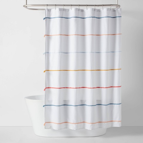 Multi Striped With Tassels Kids' Shower Curtain - Pillowfort™: Kids ...