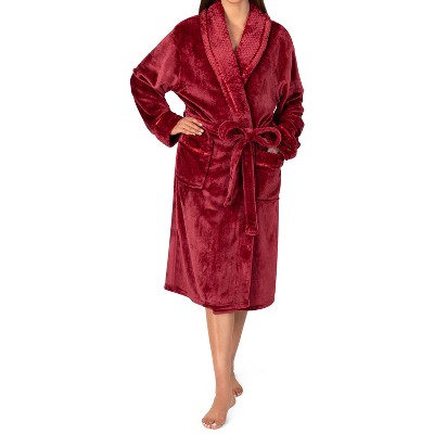Pavilia Women Plush Fleece Robe, Soft Textured Bathrobe, Lady Cozy Spa ...