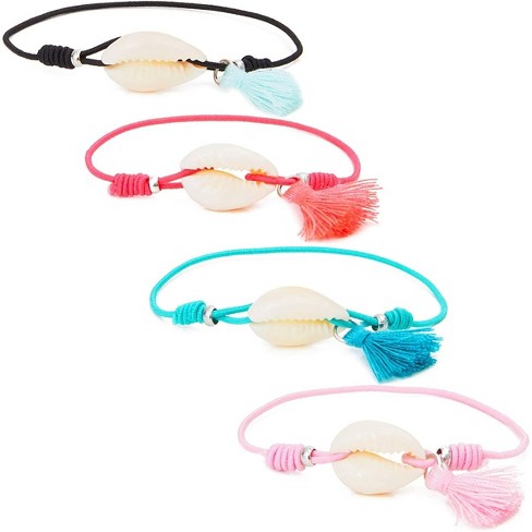 Zodaca Puka 4 Pack Natural Shell Bracelets With Adjustable Cord And ...
