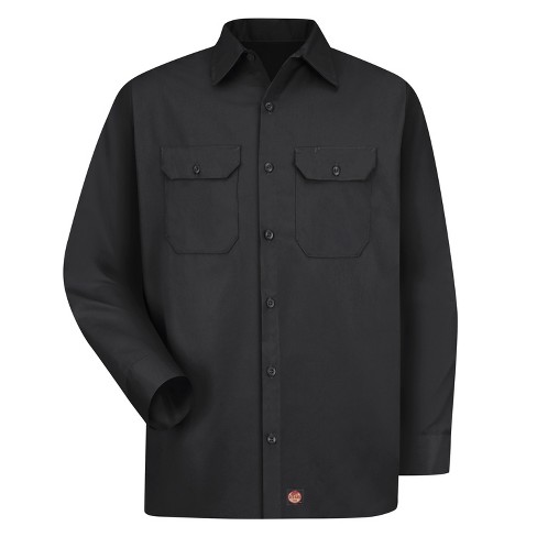 Red Kap Men's Long Sleeve Utility Uniform Shirt, Black - S : Target