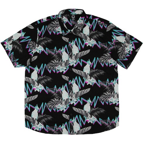Neff Men's Birds And Feathers Hawaiian Print Button-down Collared Shirt ...