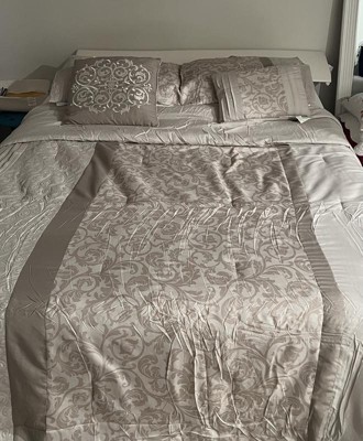 510 Design 8pc King Casey Embroidered Comforter Set Neutral: Microfiber ...