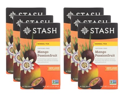 Stash Tea Passionfruit Herbal Mango Tea - Case Of 6/20 Bags : Target