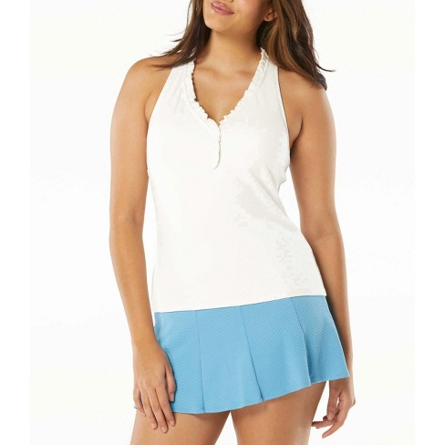 Beach House Swim Nina Ruffled Trim Tankini Top, 14, White : Target