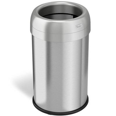 Halo Quality 13gal Round Top Stainless Steel Trash Can And Recycle Bin ...