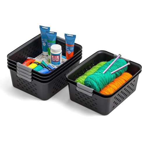 Iris Usa Plastic Storage Basket, 6-pack, Medium, Shelf Basket Organizer ...
