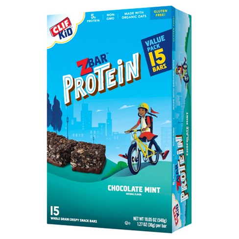Clif Kid Zbar Protein Chocolate Mint Snack Bars - 19.05oz/15ct : Target