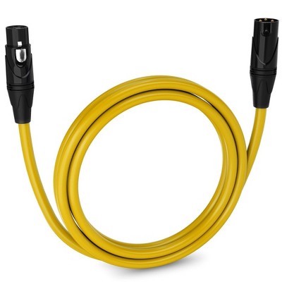 LyxPro 6 FT XLR Cable, Male-to-Female, 3-Pin Mic Cable, Yellow ...