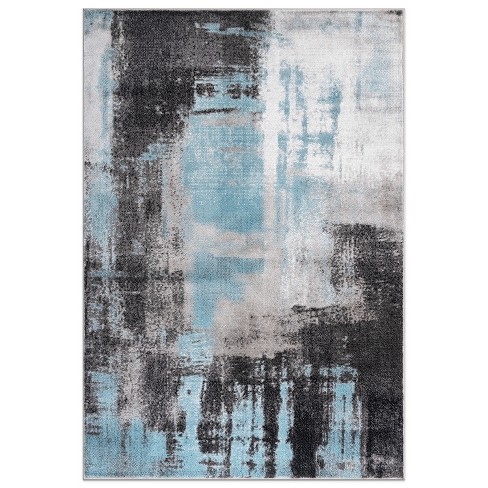 World Rug Gallery Modern Watercolor Abstract Design Area Rug - Blue 7 ...