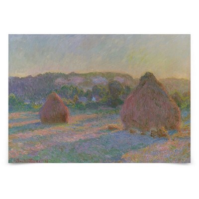Americanflat Poster Stacks Of Wheat End Of Summer By Claude Monet : Target