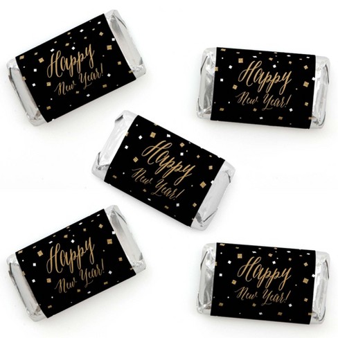 Big Dot Of Happiness New Year's Eve - Gold - Mini Candy Bar Wrapper ...