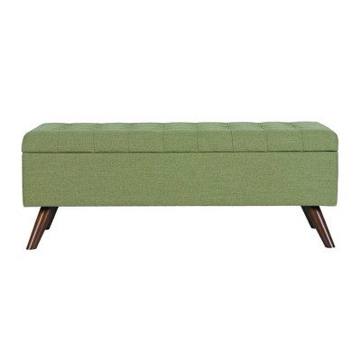 Modern Tufted Storage Bench Olive Green - Homepop : Target