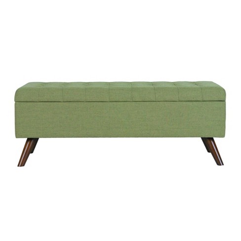 Modern Tufted Storage Bench Olive Green - Homepop : Target