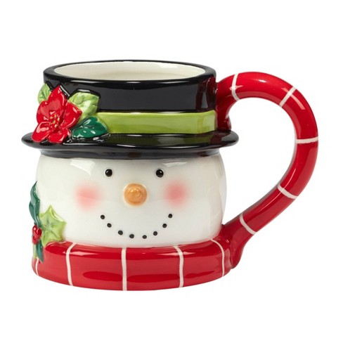 18oz 4pk Earthenware Holiday Magic Snowman 3-d Mugs - Certified ...